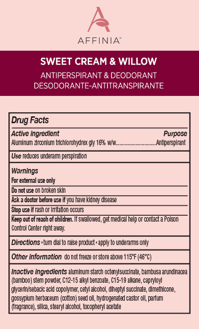 Affinia Sweet Cream and Willow Antiperspirant & Deodorant