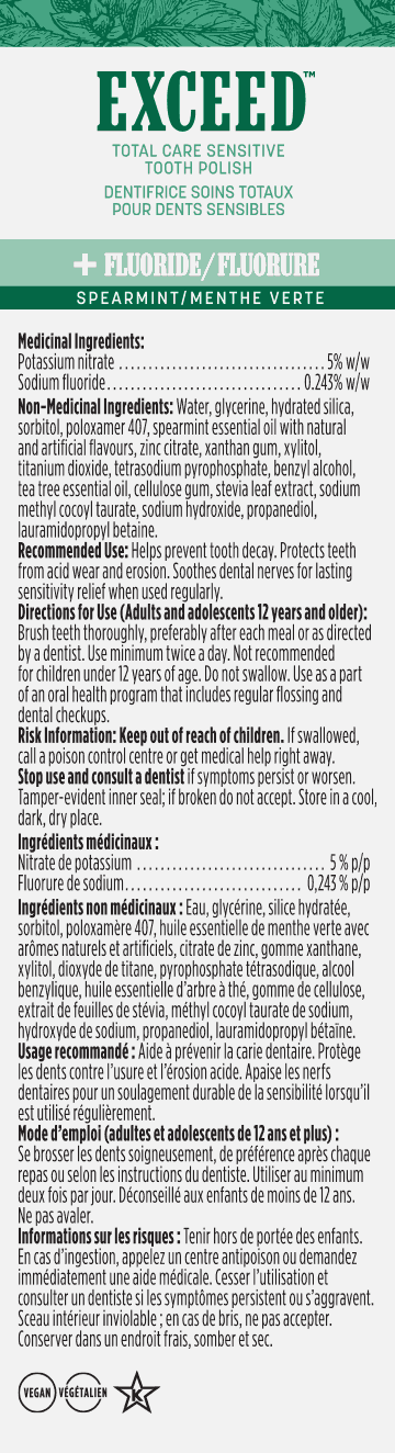 Exceed™ Essential Oil Tooth 93.5 g Tube: Spearmint +Fluoride