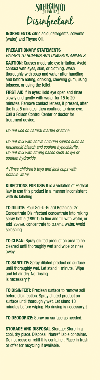 Sol-U-Guard Botanical 2x Concentrate Disinfectant