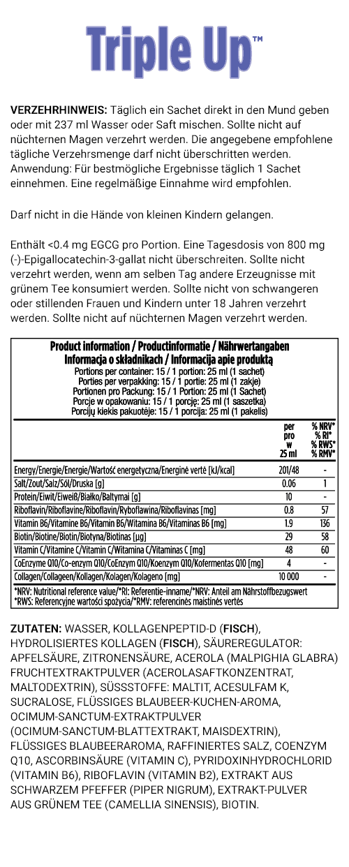 Triple Up Collagen - Blaubeergeschmack