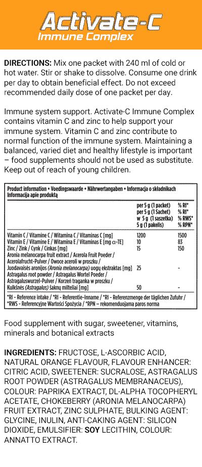 Activate-C Immune Complex™ Food Supplement Drink Mix - Orange Blast ...