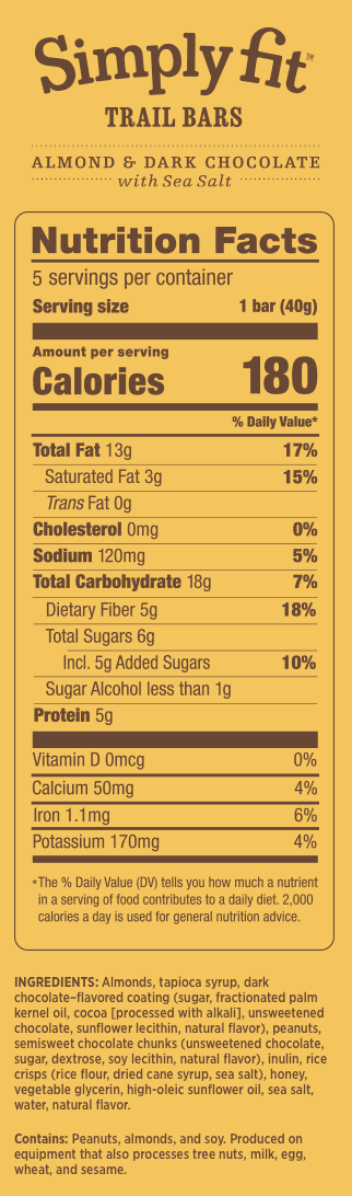 Simply Fit™ Trail Bars: Almond & Dark Chocolate