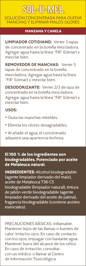Quitamanchas Sol-U-Mel®: Manzana y Canela